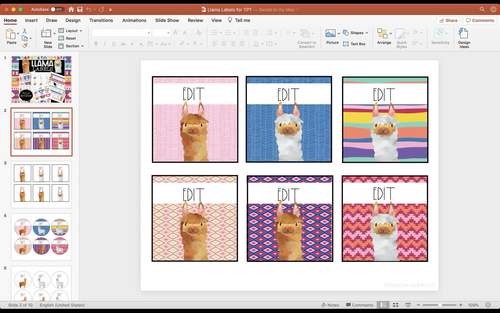 Llama Classroom Labels - Fully Editable by A Teacher and her Cat