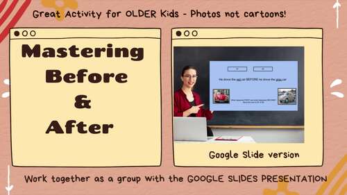 Mastering Before and After Google, BOOM CARDS, worksheets for Speech ...