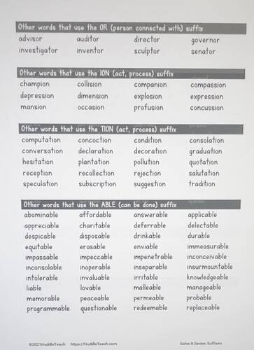 Most Common Suffixes - Solve It! Series by HuddleTeach | TPT