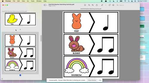 Easter Rhythm Matching Activity | Printable by musicpluscoffee | TPT