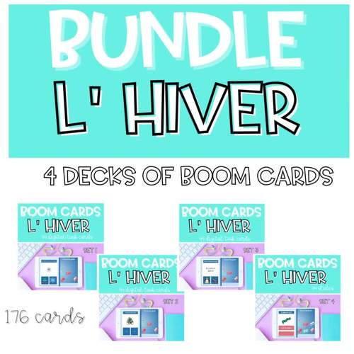 BUNDLE French Winter Activities GOOGLE SLIDES L' hiver | Mittens Hunt Game