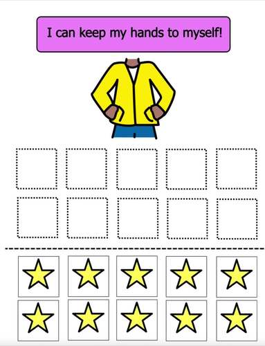 Hands to Yourself Positive Behaviour Token Chart for Autism Special ...