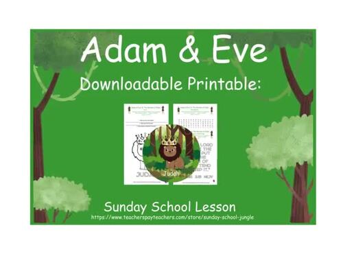 Adam & Eve - Sunday School Lesson by Sunday School Jungle | TPT
