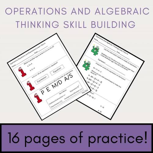 5th Grade Operations and Expressions Skill Building- Scaffolded Learning