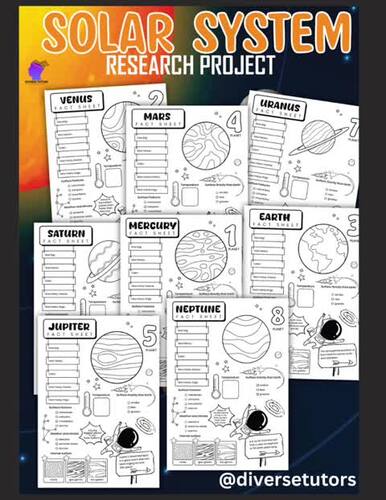 Solar System Research Project – Planet Fact Sheets-Science by Diverse ...
