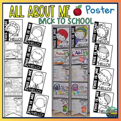 All About Me Poster/ Writing Craftivity/ Back To School by ESL Classroom