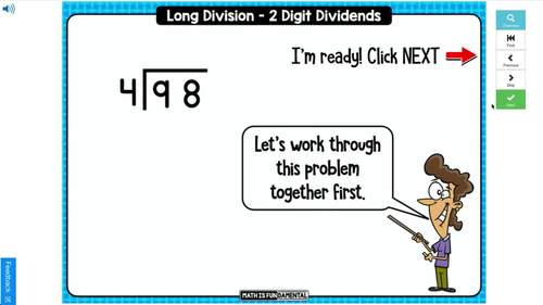 Long Division - 2 Digit Dividends & 2 Digit Quotients | Boom™ Cards | 4 ...