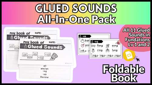 Fundations 1, 2, 3 Glued Sounds all am an -ng nk|Orthographic Mapping Book