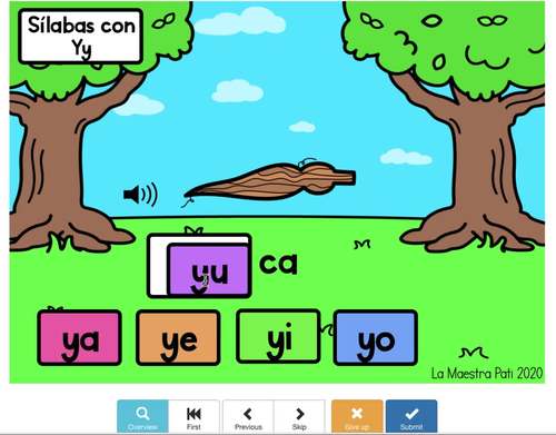 Boom Cards in Spanish- La sílaba inicial Yy by La Maestra Pati Bilingue