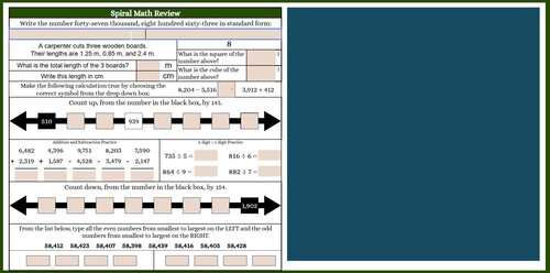 NO PREP Digital Block Puzzle Reveal - Reptiles Math Spiral Review - Week 9