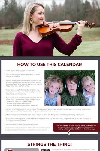 STRINGS THE THING Listening Calendar with 30 days of String Music and ...