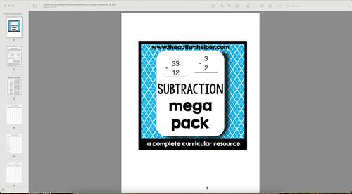 Subtraction Practice Pack by The Autism Helper | TPT