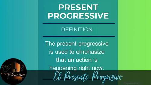 El Presente Progresivo (Present Progressive) PowerPoint Lesson | TPT