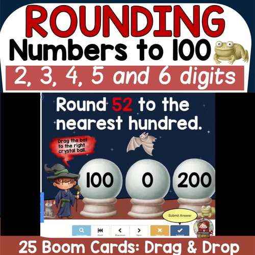PLACE VALUE ROUNDING NUMBERS TO 100 BOOM DIGITAL TASK CARDS GOOGLE ...