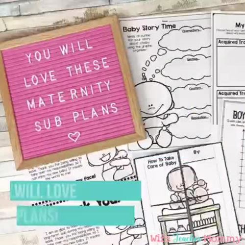 Maternity Leave Sub Plans 4th Grade- Teacher Pregnancy Printables *SALE ...