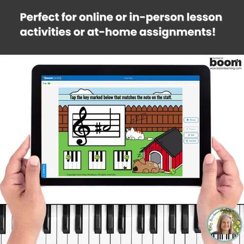 Notes with Accidentals BOOM™ Cards - Matching Notes on Staff & Piano ...