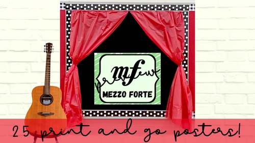 Colorblock Music Symbols and Dynamics Posters - Music Decor Print and Go!