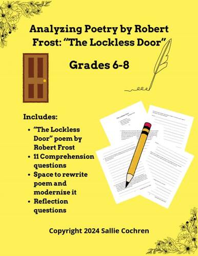Analyzing Poetry by Robert Frost: "The Lockless Door" (Grades 6-8)