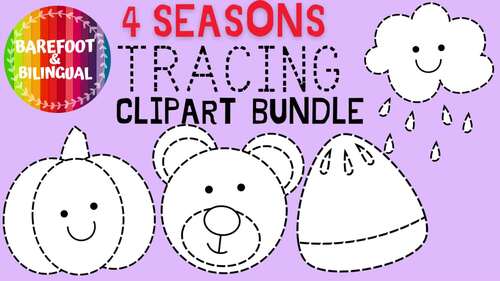 Tracing Clipart 4 Seasons GROWING BUNDLE **LIGHTNING DEAL** | TPT