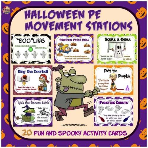 PE Halloween Activities & Games- 20 Seasonal Fun Stations for a Gym ...