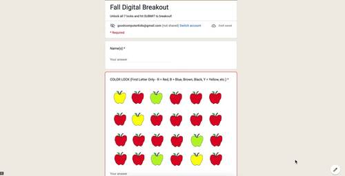 Fall Digital Breakout | Autumn Escape Room Activity by Digital Breakout Guy