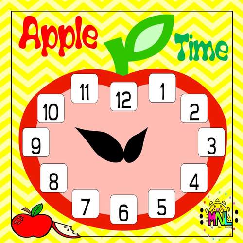 Telling Time Apple Theme Clock by My New Learning | TPT