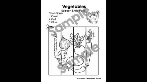 Vegetable Themed Scissor Skills Cutting Practice - 7 Pictures - 2 ...