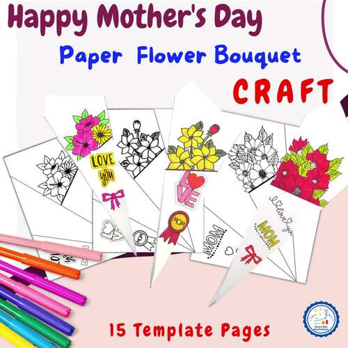 MOTHER'S DAY Flower Craft & Activity for Kids. Mother’s Day Coloring ...