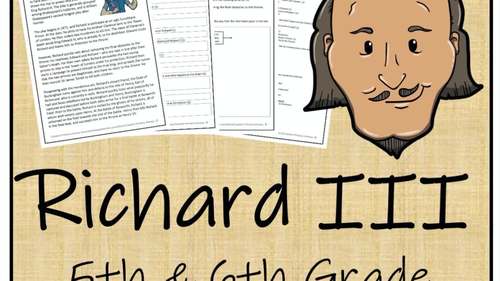 William Shakespeare's Richard III Close Reading Comprehension | 5th ...