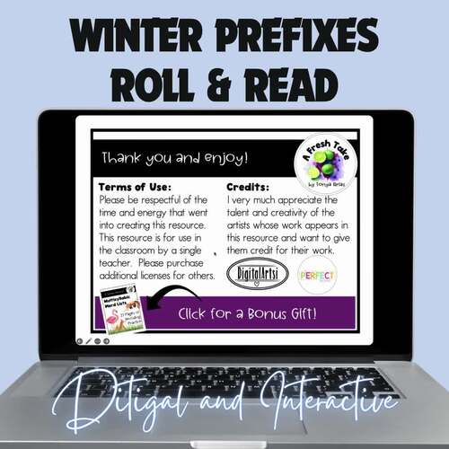 Winter Multisyllabic Prefix Words Sentences Roll & Read Digital + Printable