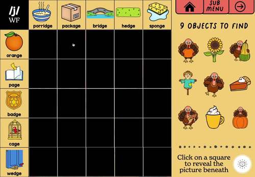 Mini Hide & Seek Speech Articulation Game Thanksgiving Boom™ & PPT - 15 ...