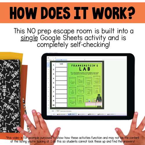Halloween No Prep Spanish Present Tense Escape Room Digital Resource