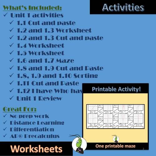 AP Precalculus Activities for the Full Year Bundle by Grasshopper ...