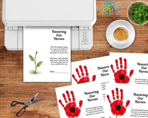 Memorial Day Handprint Poem | Poppy Craft Activity Classroom ...