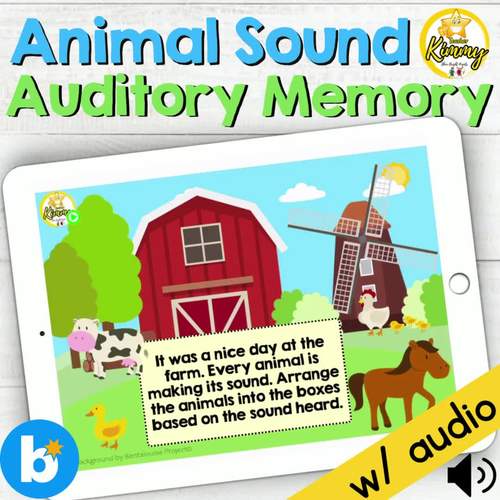 Animal Sound Auditory Sequential Memory Boom Cards by Teacher Kimmy