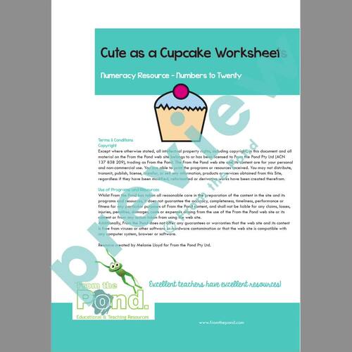 Valentine's Day Math Worksheets for Numbers 1-20 | Cute Cupcake Counting