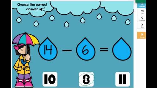 Spring Addition and Subtraction for Kindergarten Boom Cards Bundle