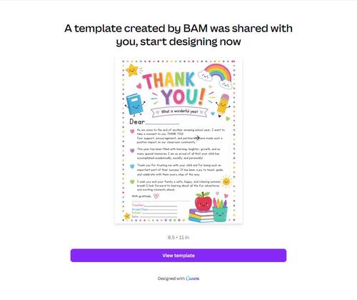 Editable End of School Year Thank You Letter to Parents | Teacher ...