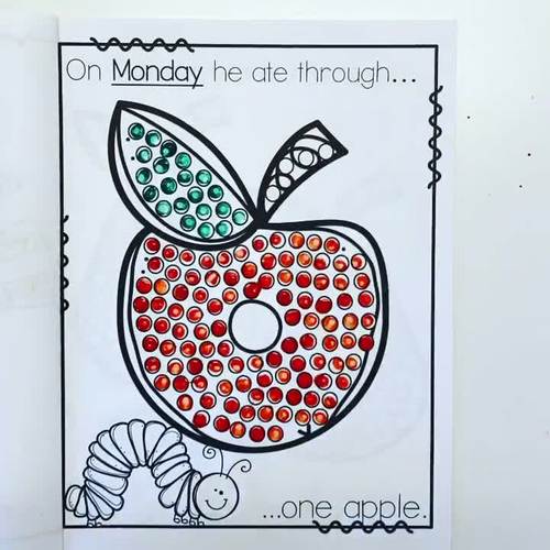 The Very Hungry Caterpillar Dot Painting and Story Retelling Booklet
