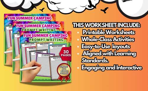 Fun Summer Camping August Morning Work Opinion Prompt Writing ...
