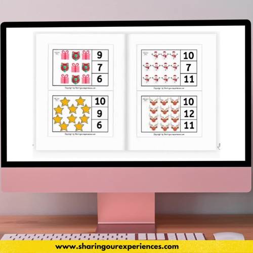 Christmas counting cards for kids by SOE store | TPT