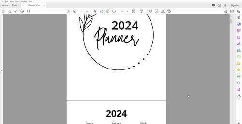 Editable Monthly Planner 2024, Download Calendar, Digital Calendar 2024 ...