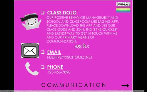 Back to School Classroom Information Flip Book by Mrs Js School Days