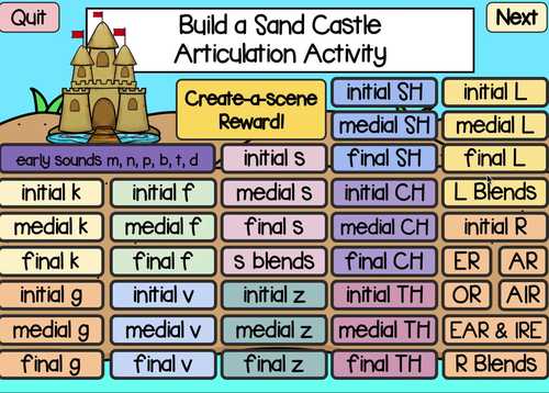 Build a Sand Castle Boom Cards™ Speech Therapy Summer Articulation Activity