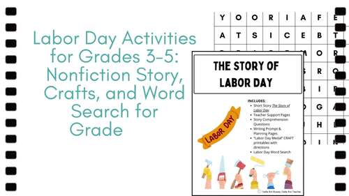 Labor Day Activities: Nonfiction Story, Craft, and Word Search for ...
