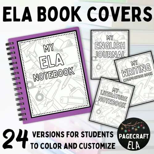 Color & Decorate ELA Book Covers | Notebooks, Journals, Composition ...