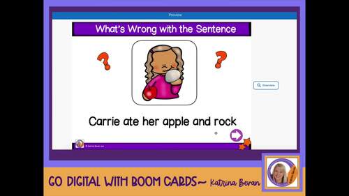 Boom™ Cards with audio: Absurdities- What's wrong with the sentence?