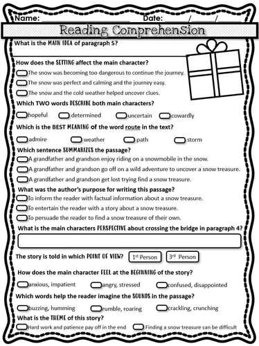 2nd Grade Winter Reading Comprehension Passages | Reading Passages - WINTER