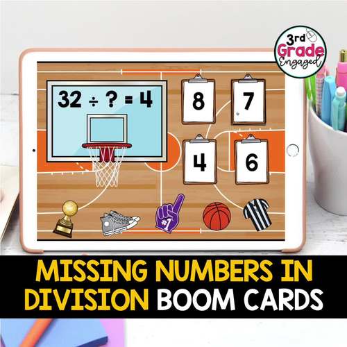 Basketball Missing Numbers in Division Fact Fluency Practice Math Boom ...