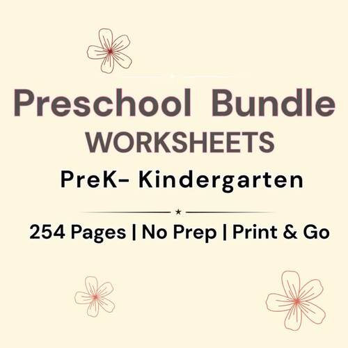 Preschool Worksheets Bundle PDF | Tracing Counting Coloring Logic ...